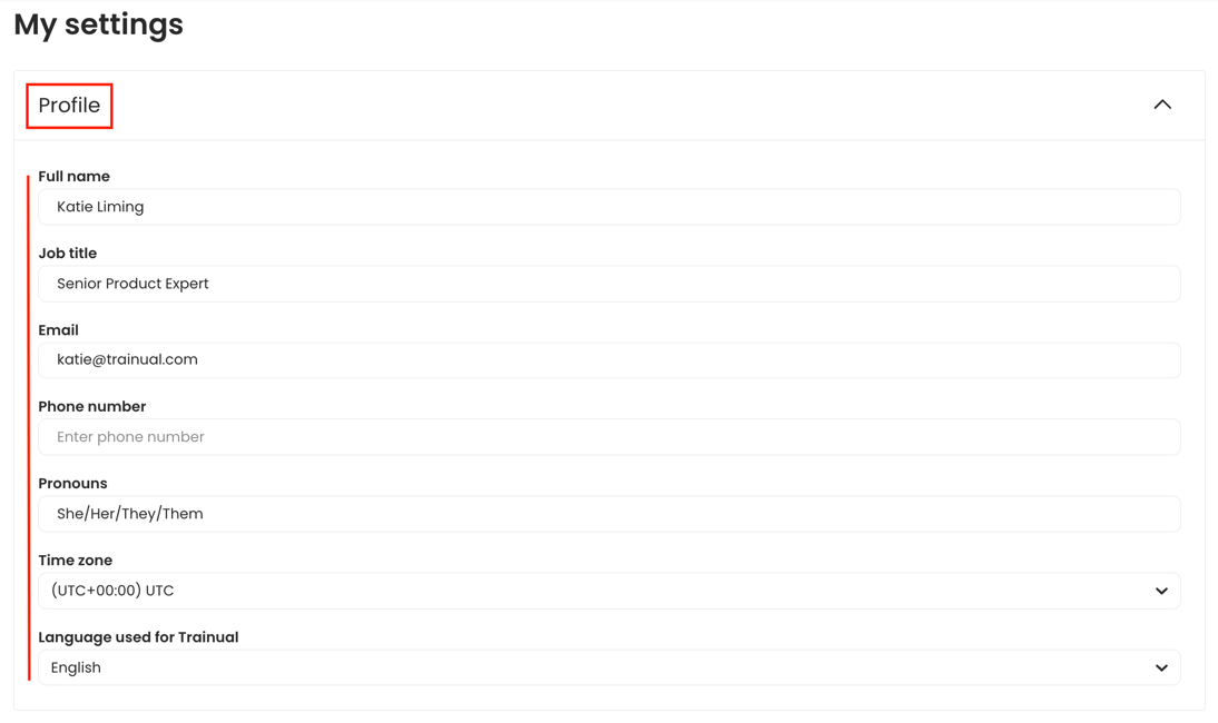 Updating Your "My Settings" Options